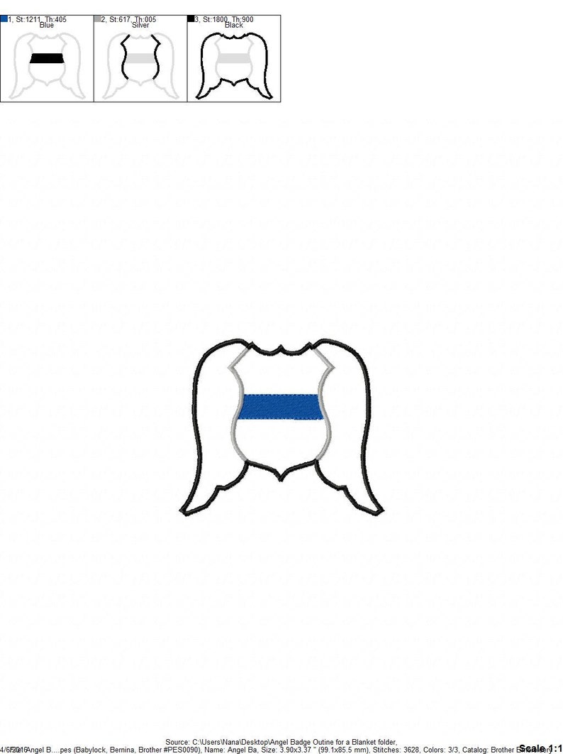 POLICE Guardian Angel Wings Thin Blue Line Cop Law - Etsy