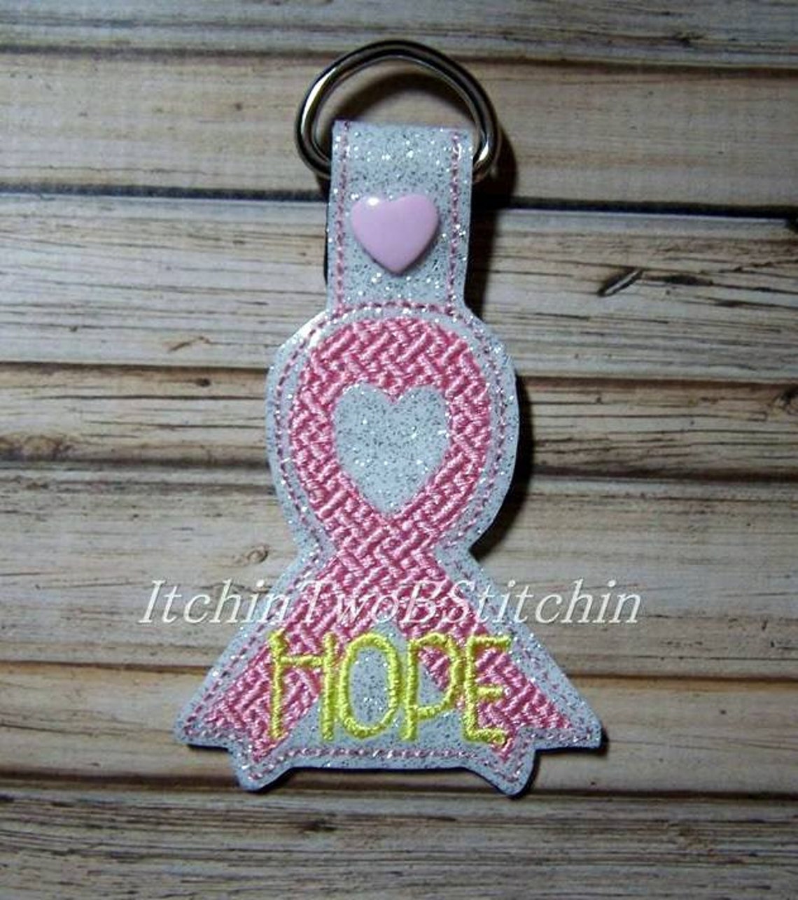 HOPE Awareness Ribbon Heart Key Fob Design DIGITAL - Etsy