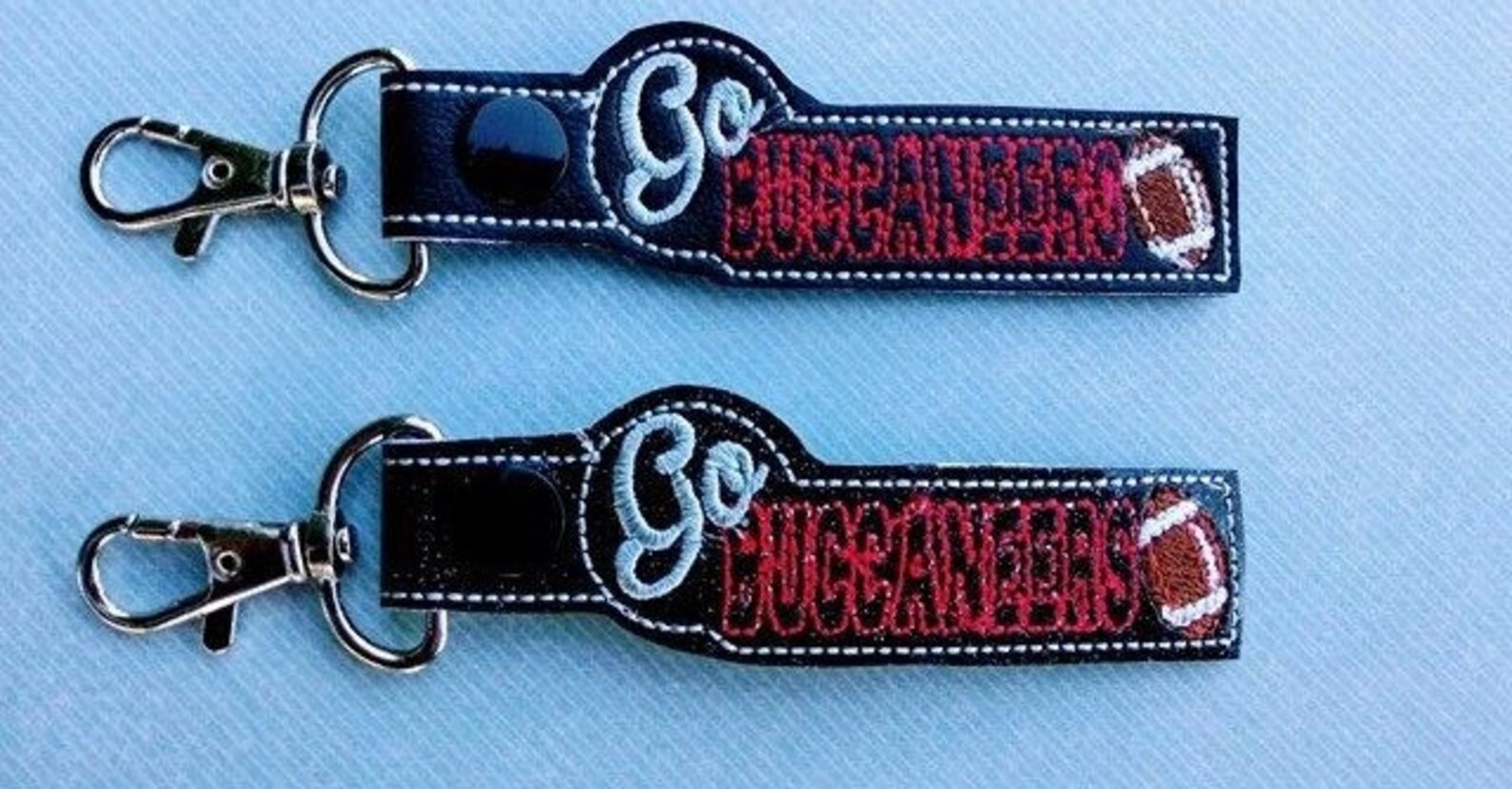 Go Buccaneers Football Key Fob in the Hoop DIGITAL - Etsy