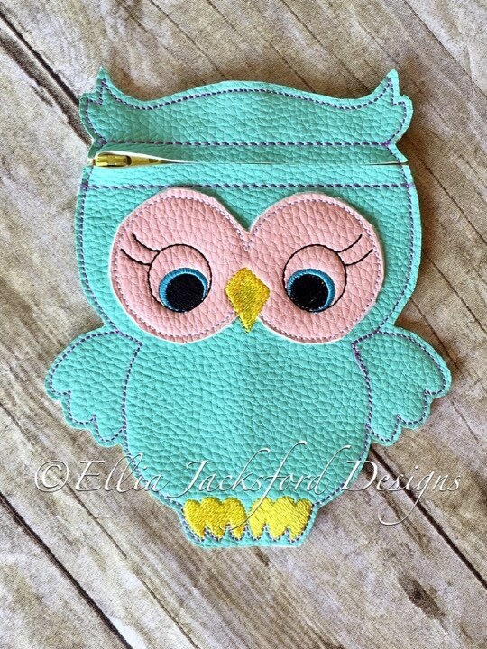 Owl ITH Pencil - Bag/pouch - 3 Sizes - Completely in the Hoop - DIGITAL ...