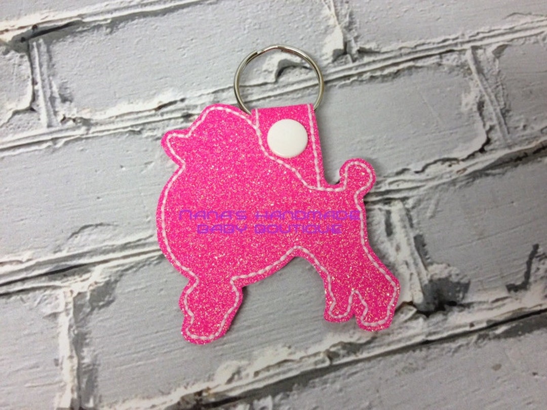 Poodle - Dog - in the Hoop - Snap/rivet Key Fob - DIGITAL Embroidery ...