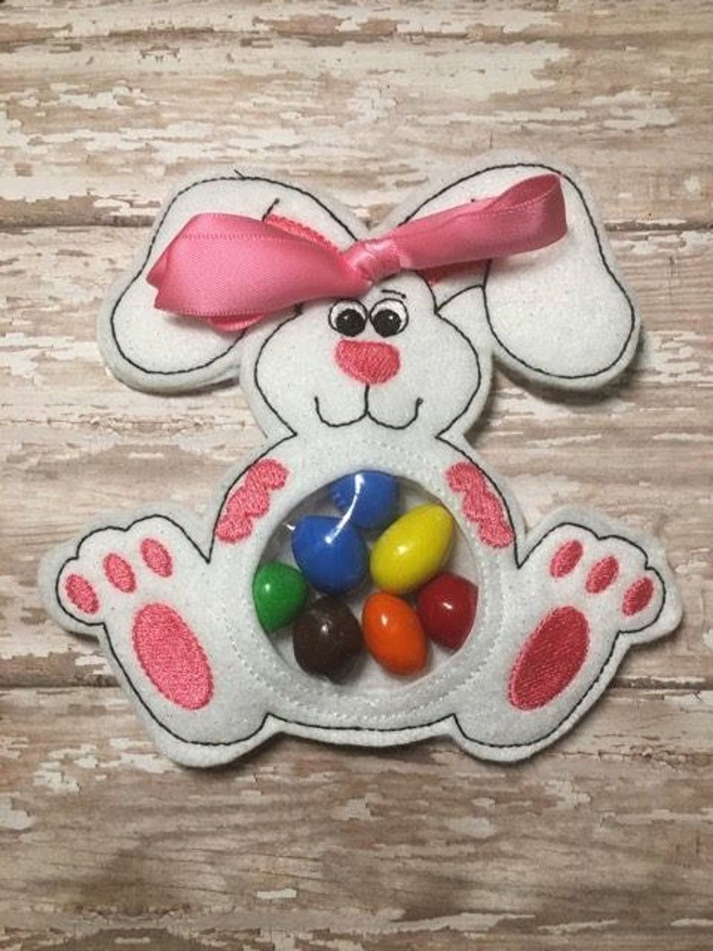 100% ITH Bunny Candy Holder Easter in the Hoop 5 X 7 - Etsy
