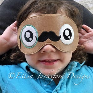 ITH Mustache - Monocle Sleep Mask - 5 X 7 - DIGITAL Embroidery DESIGN ...