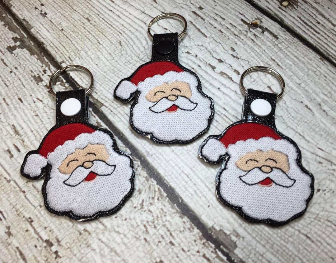 Santa Face Key Fob in the Hoop DIGITAL Embroidery DESIGN - Etsy