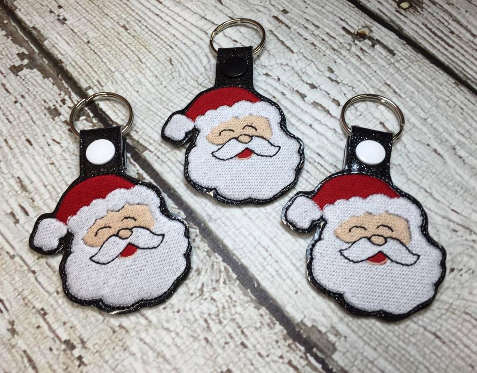 Santa Face Key Fob in the Hoop DIGITAL Embroidery DESIGN | Etsy