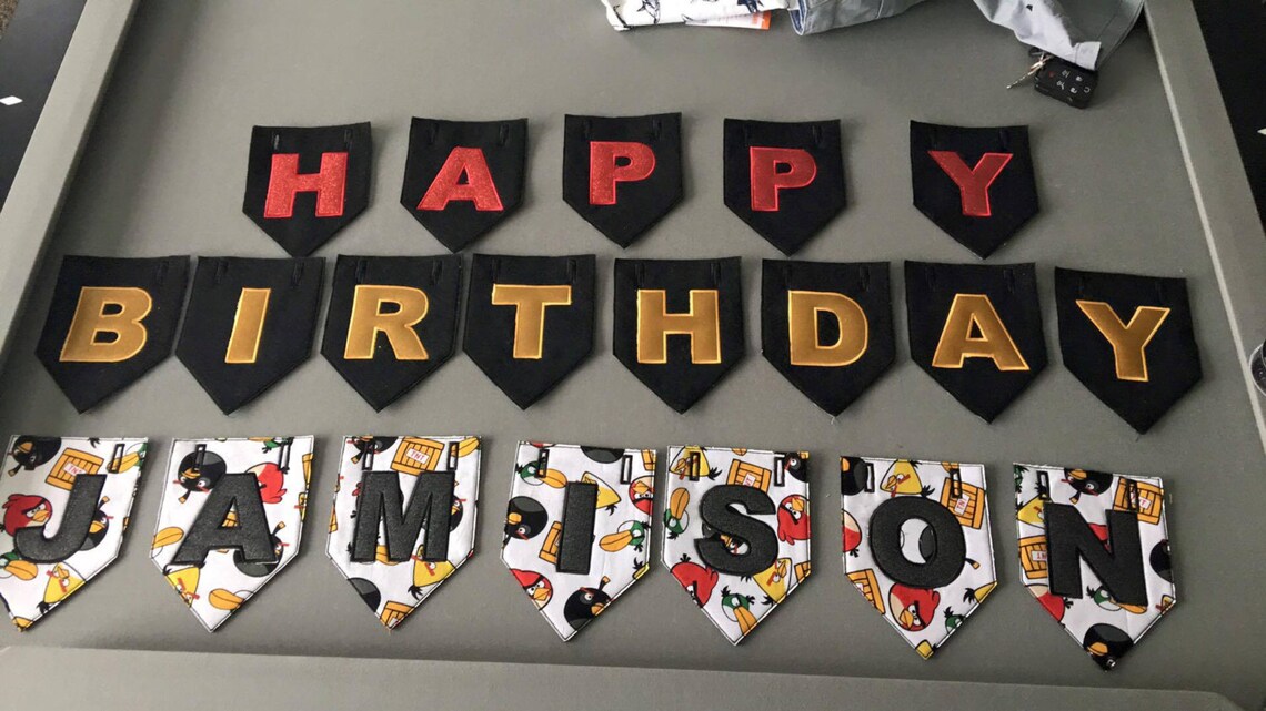 ITH Alphabet Banner Birthday Baby Shower Name Design 5 - Etsy