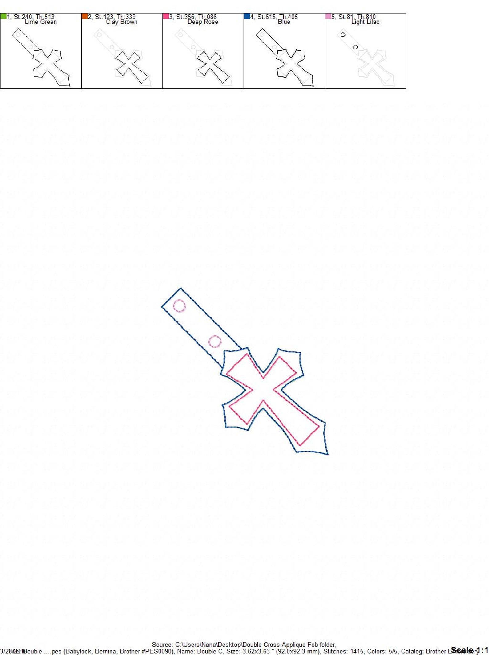 Double Cross Appliqued Cross Stacked Cross in the Hoop | Etsy