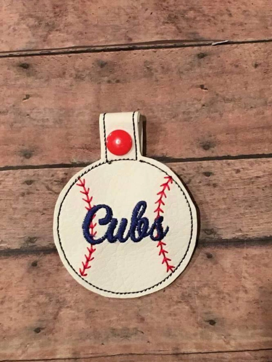 Cubs Baseball in the Hoop Snap/rivet Key Fob DIGITAL Embroidery Design ...