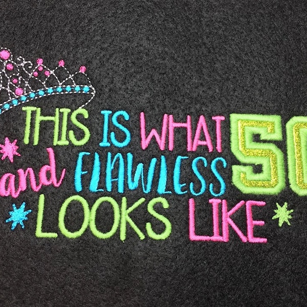 50th Birthday Machine Embroidery Design - Etsy