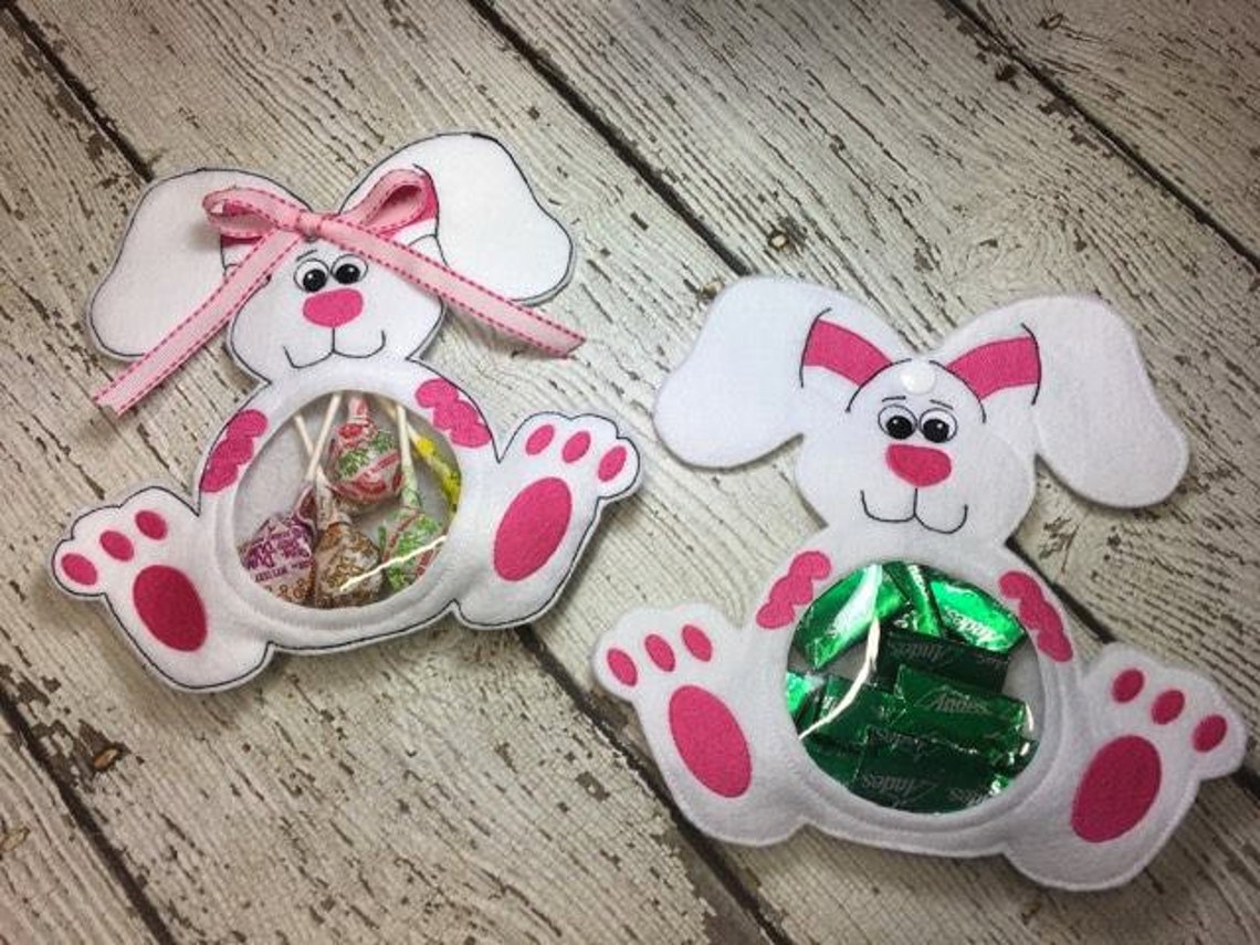 100% ITH Bunny Candy Holder Easter in the Hoop 5 X 7 - Etsy