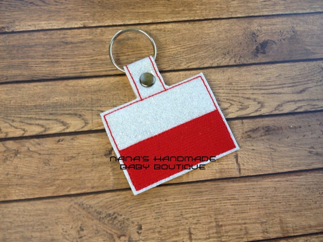 POLISH Flag Poland in the Hoop Snap/rivet Key Fob - Etsy
