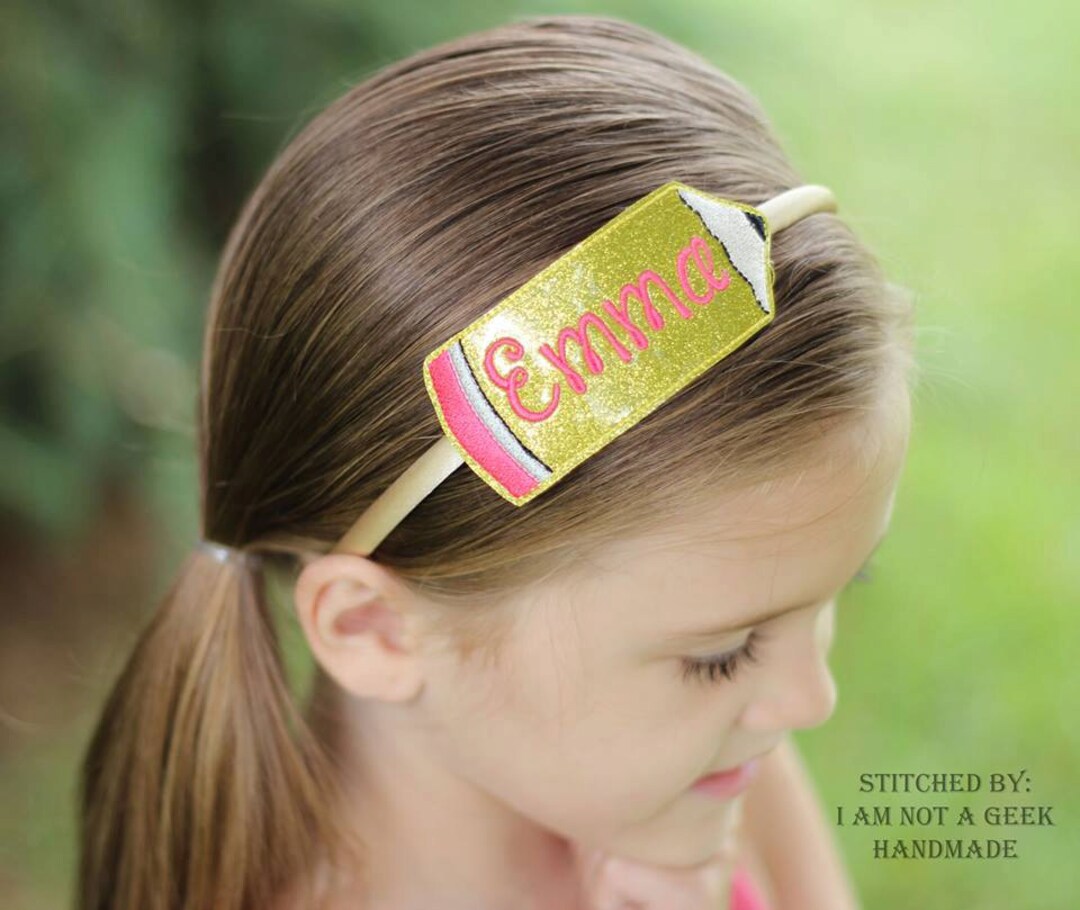 Pencil Headband Slip on - Back to School - DIGITAL EMBROIDERY DESIGN - Etsy