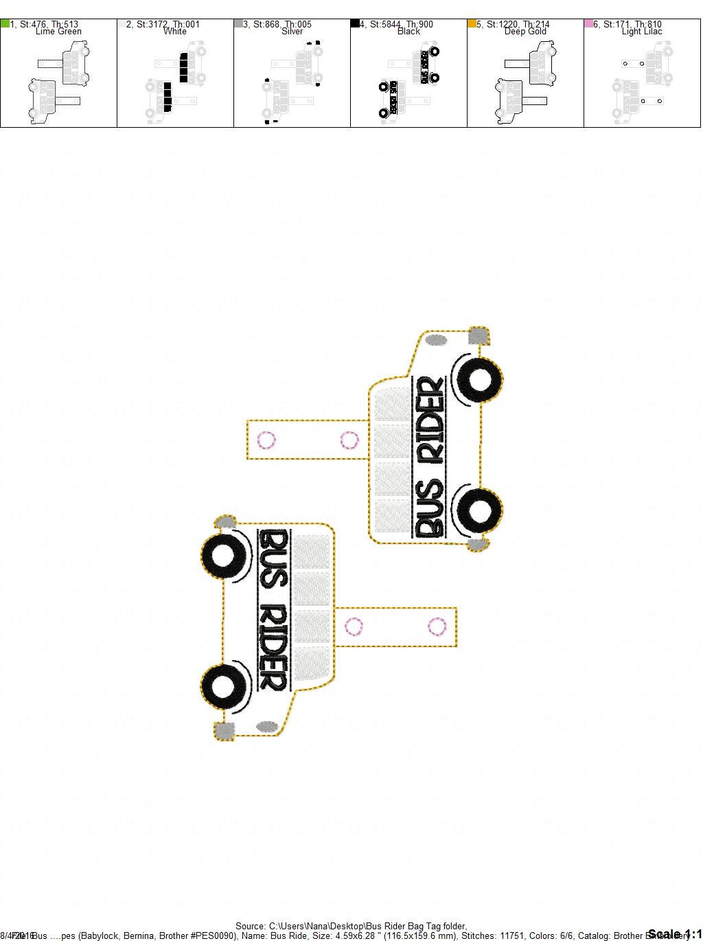 Bus Rider - AND Blank School Bus - 2 Files Included - BAG TAG- Digital ...