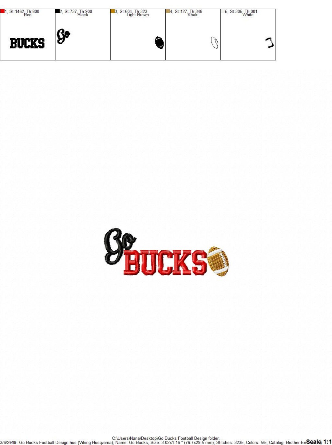 Go Bucks - Football - DIGITAL Embroidery DESIGN - Etsy