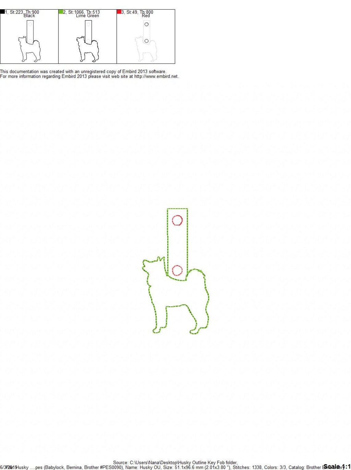 Husky Siberian Husky in the Hoop Snap/rivet Key Fob | Etsy