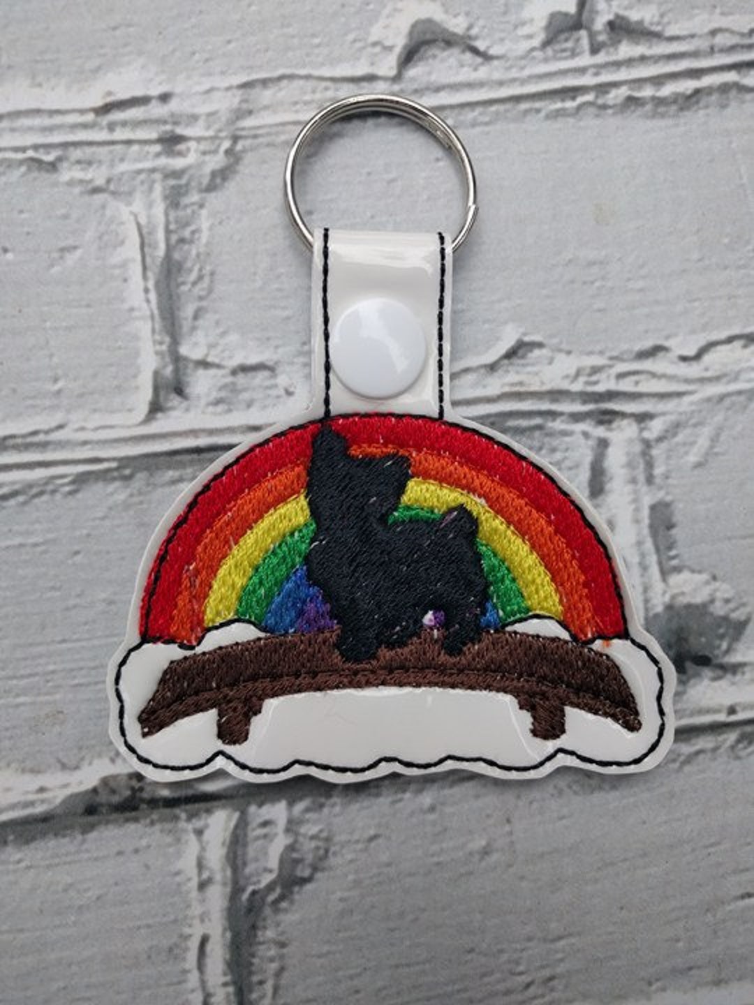 Yorkie Rainbow Bridge - Dog - Pet Loss - in the Hoop - Snap/rivet Key ...