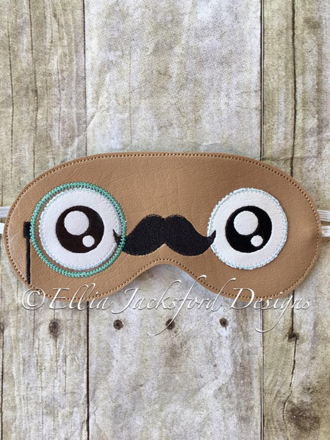ITH Mustache Monocle Sleep Mask 5 X 7 DIGITAL Embroidery - Etsy