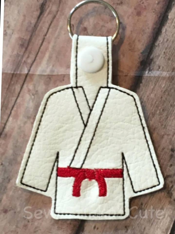 Gi -karate - Taekwondo - Snap/rivet Key Fob - DIGITAL Embroidery Design ...