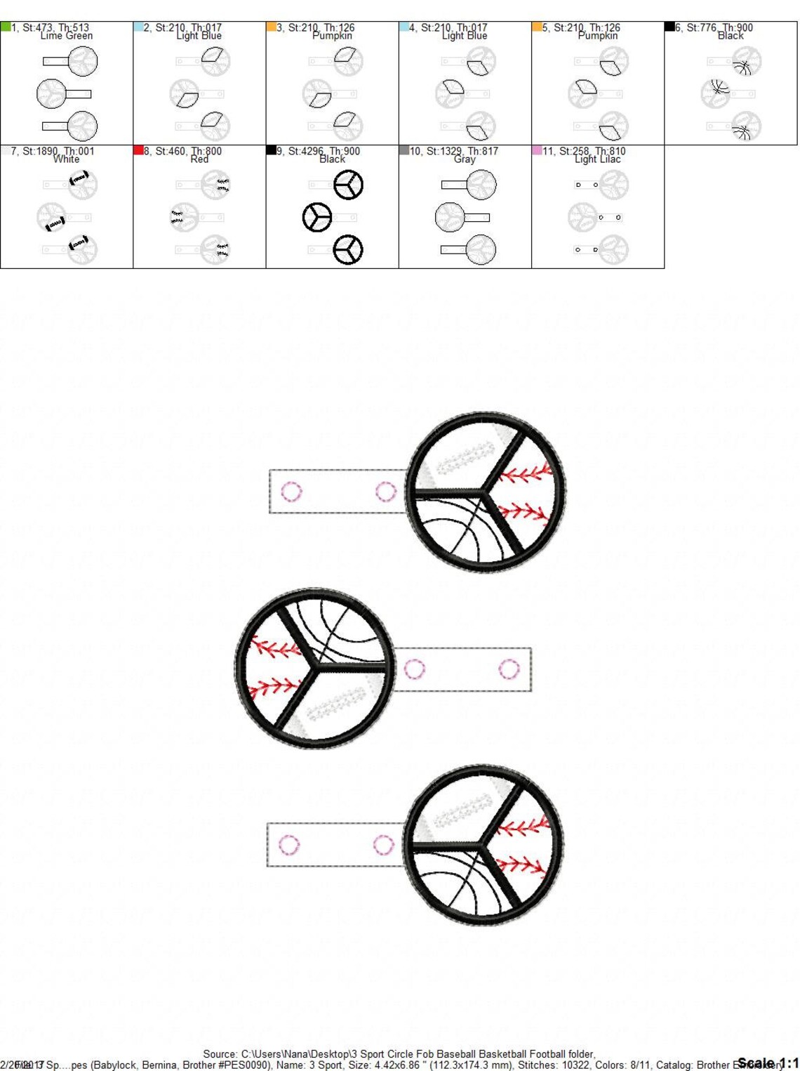 SPLIT Baseball Softball Basketball Football Appliqued - in the Hoop ...
