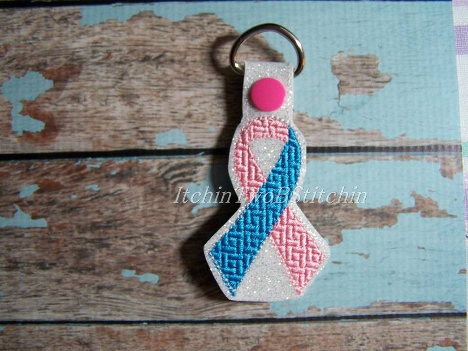 Dual Color Two Color Awareness Ribbon Key Fob Design | Etsy