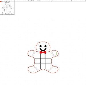 Gingerbread Man Tic Tac Toe Board Game Christmas DIGITAL EMBROIDERY ...