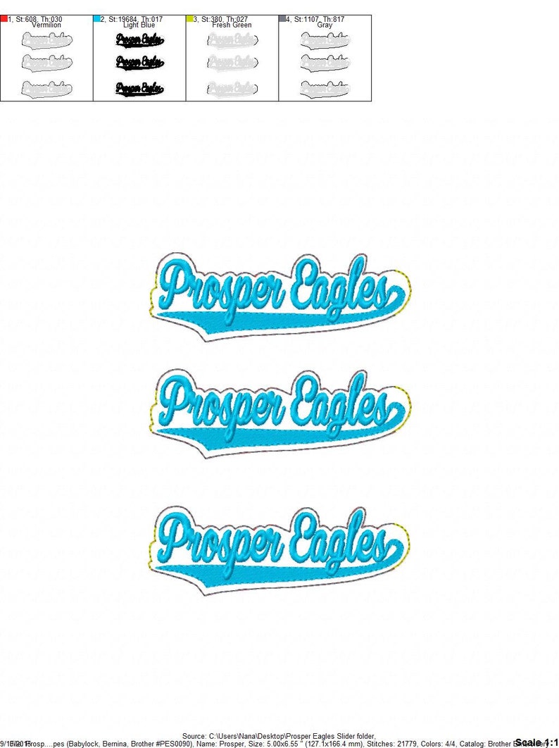 Prosper Eagles Team Headband Slip on DIGITAL Embroidery | Etsy