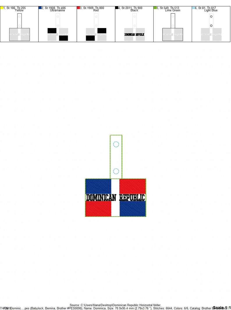 Dominican Republic in the Hoop Snap/rivet Key Fob - Etsy