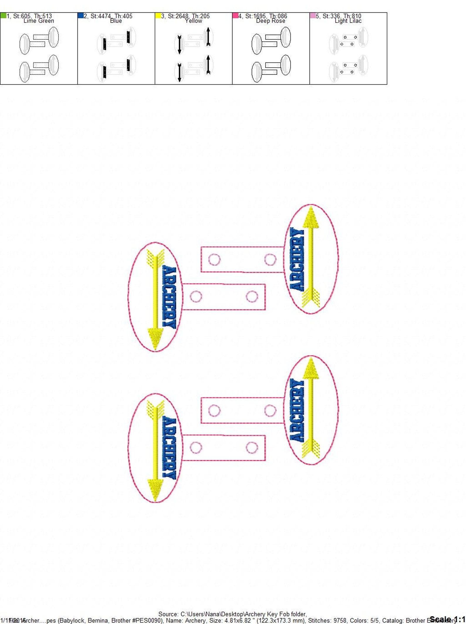 Archery Arrow Snap Tab in the Hoop Snap/rivet Key Fob - Etsy