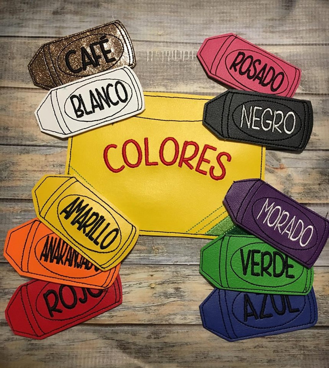 SPANISH Colors Crayons Finger Puppets SET Flashcards Includes a 4 X 4 ...