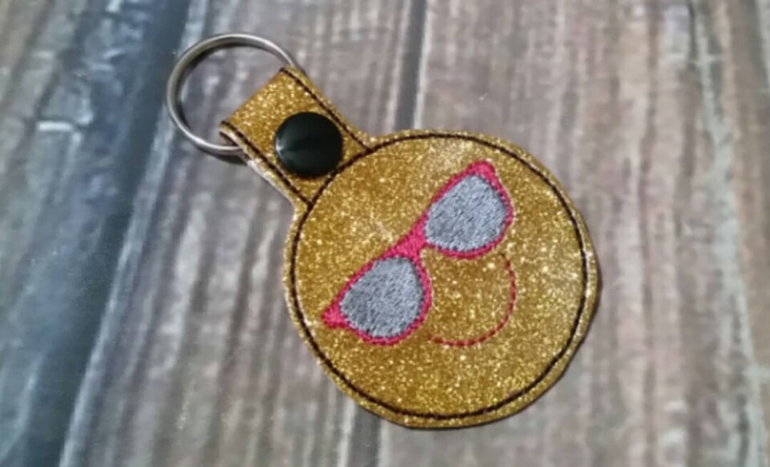 Sunglasses - Face - Smiley Face - in the Hoop - Snap/rivet Key Fob ...