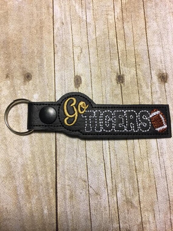 Go Tigers Football Key Fob In The Hoop DIGITAL | Etsy