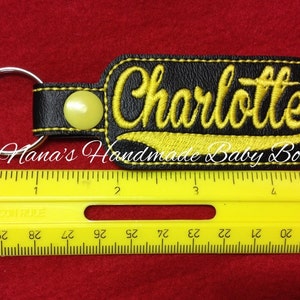 Emily - Name - in the Hoop - Snap/rivet Key Fob - DIGITAL EMBROIDERY ...
