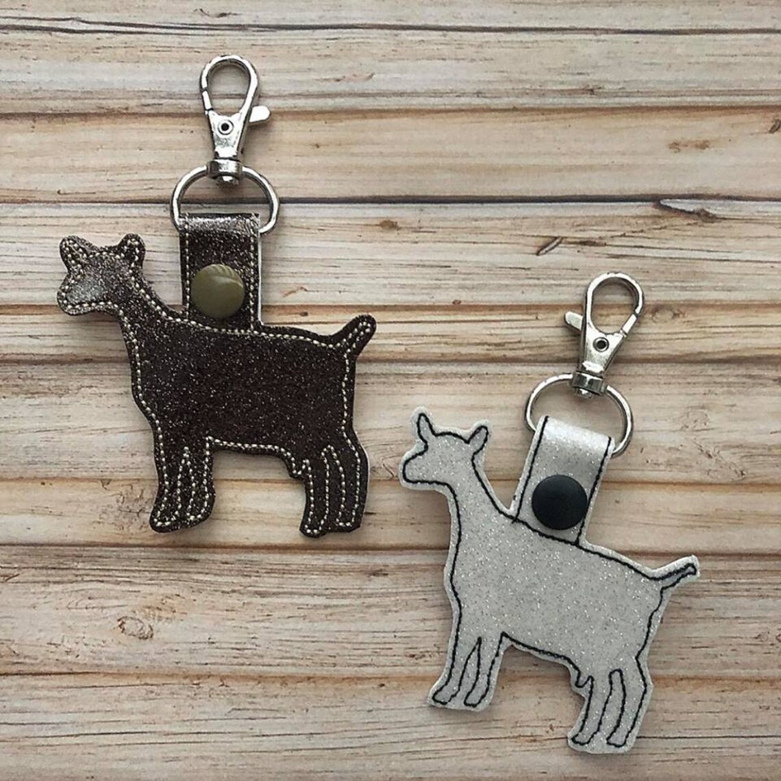 Dairy GOAT in the Hoop - Snap/rivet Key Fob - DIGITAL Embroidery Design ...
