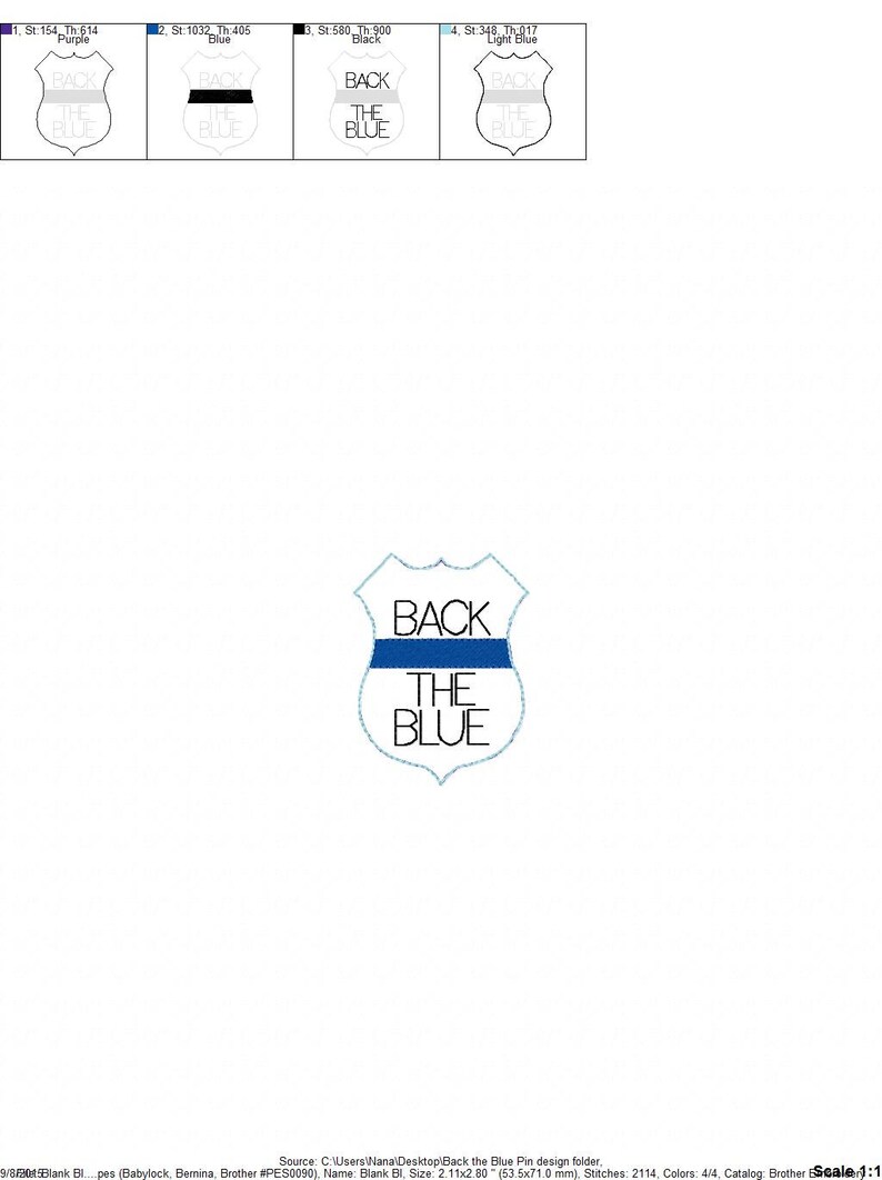 Back the Blue 3" FELTIE for Lapel Pin - POLICE - Cop - Law Enforcement ...