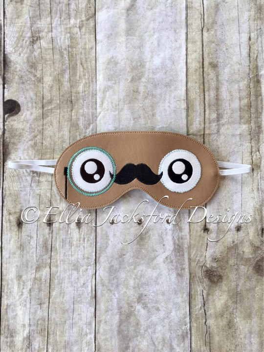ITH Mustache Monocle Sleep Mask 5 X 7 DIGITAL Embroidery | Etsy