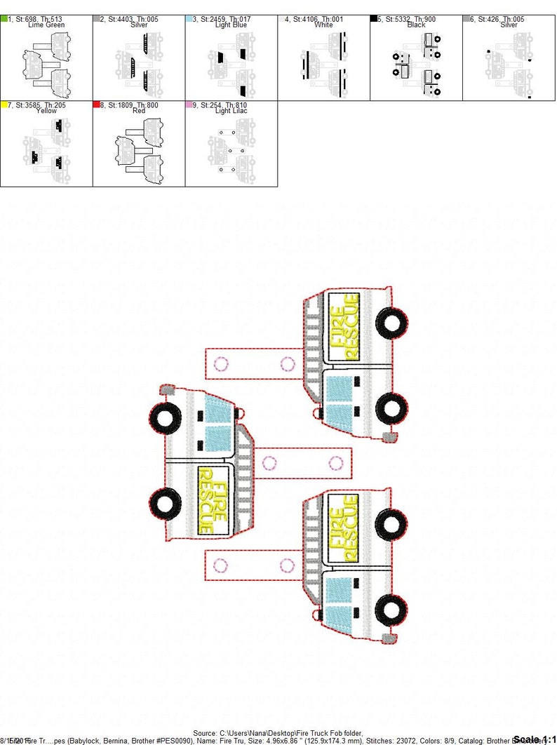Fire Truck Fireman Firefighter in the Hoop Snap/rivet | Etsy