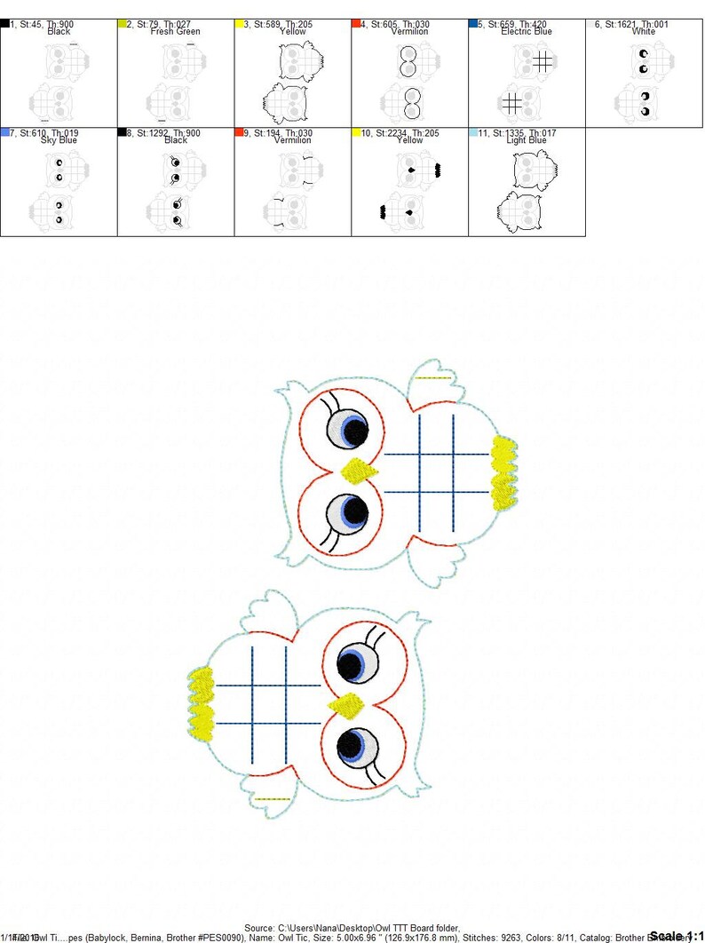 Owl Tic Tac Toe Board Game DIGITAL EMBROIDERY DESIGN - Etsy