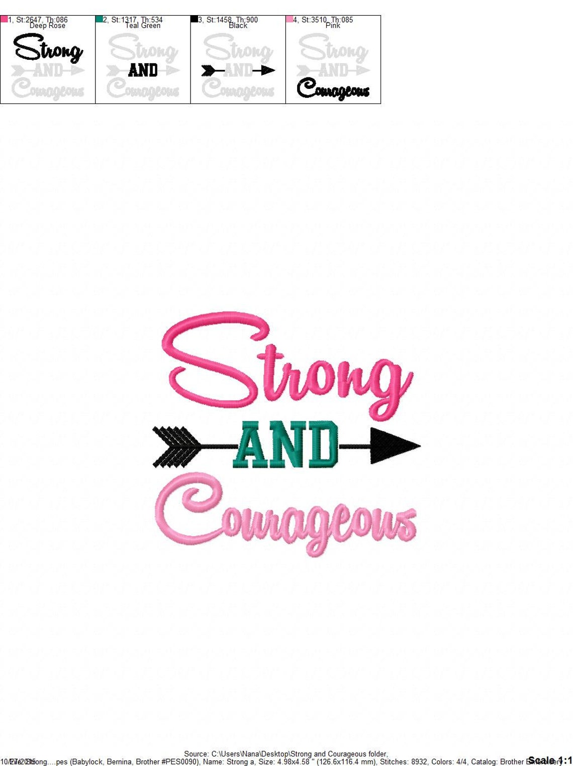 Strong and Courageous ARROW 4 Sizes Included Embroidery - Etsy