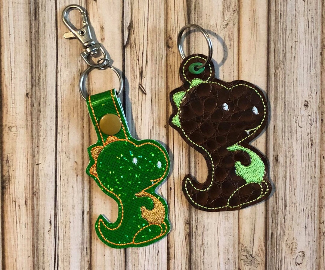 Dinosaur T-rex 2 Styles Included Key Fob in the Hoop - Etsy
