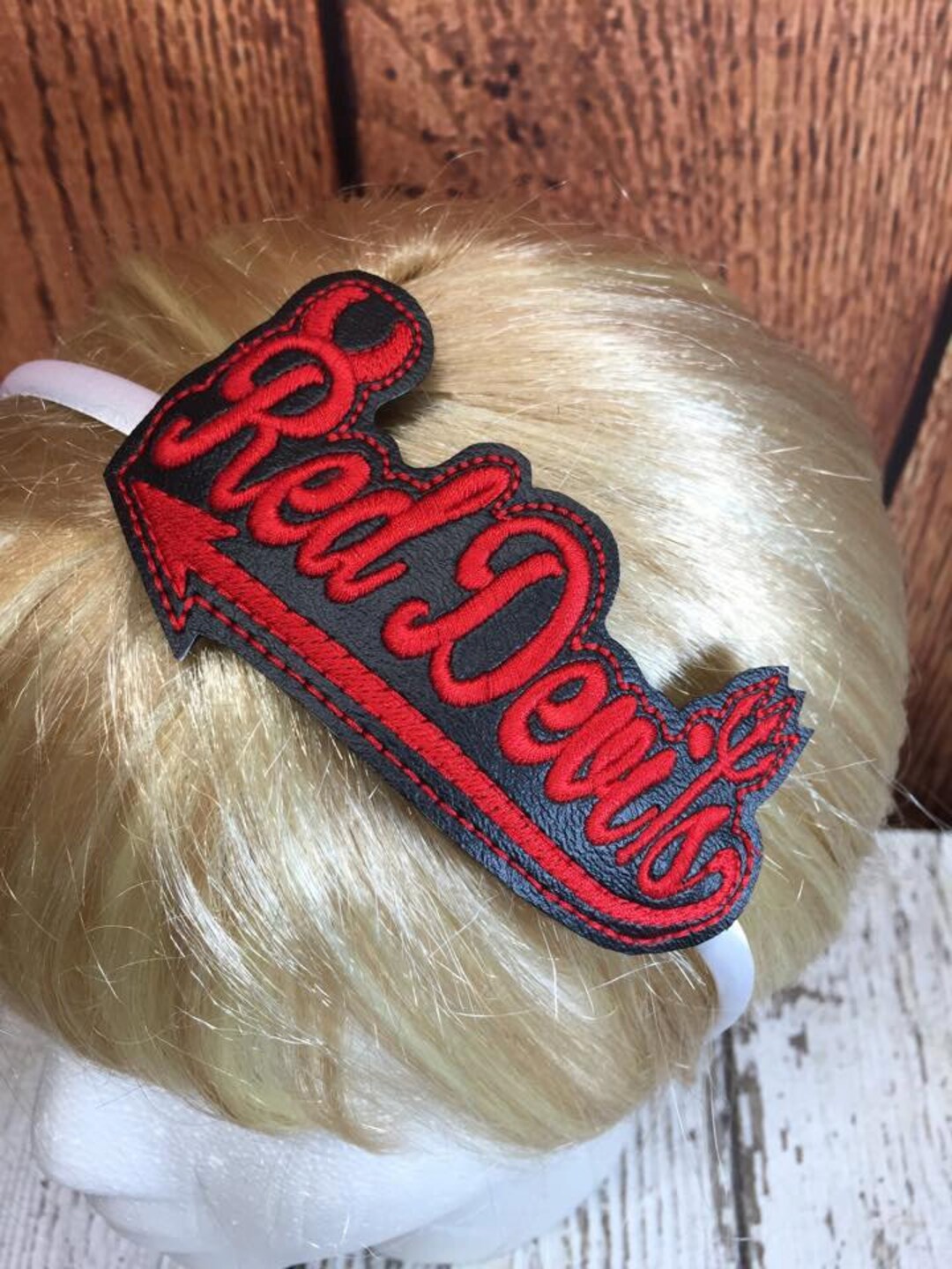 Red Devils Pitchfork Team Headband Slip on DIGITAL - Etsy