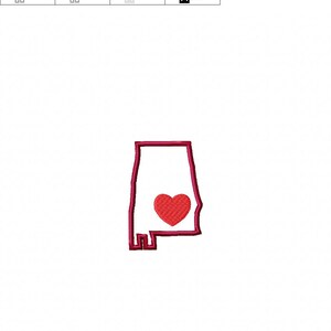 Alabama Bama State Outline Hat PATCH Applique DIGITAL Embroidery Design ...