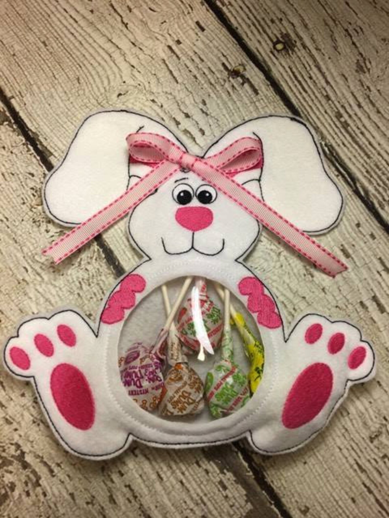 100% ITH Bunny Candy Holder Easter in the Hoop 5 X 7 - Etsy