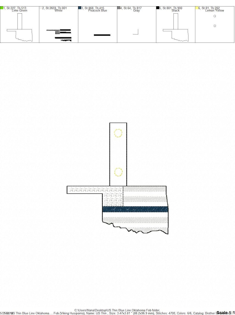 Oklahoma Thin Blue Line US Flag Police Law Enforcement - Etsy