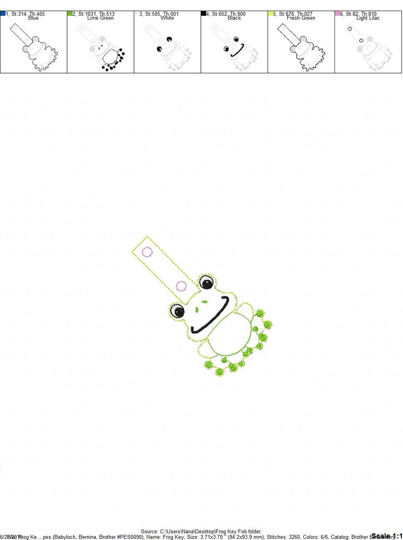 Frog - Toad - Snap/rivet Key Fob - DIGITAL Embroidery Design - Etsy