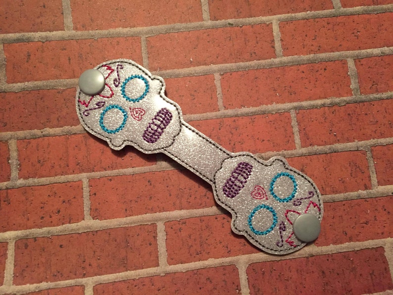 Sugar Skull Snap Cord Holder In The Hoop DIGITAL | Etsy