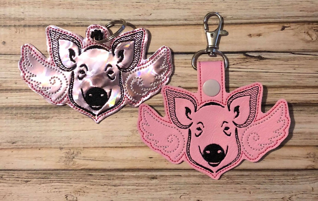 Flying Pig 2 Styles Included Snap/rivet Key Fob DIGITAL - Etsy