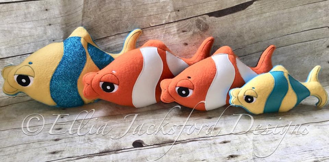 ITH Fish Stuffie - 4 Sizes - 5 X 7, 6 X 10, 8 X 12 and 14 X 7 7/8 - in ...