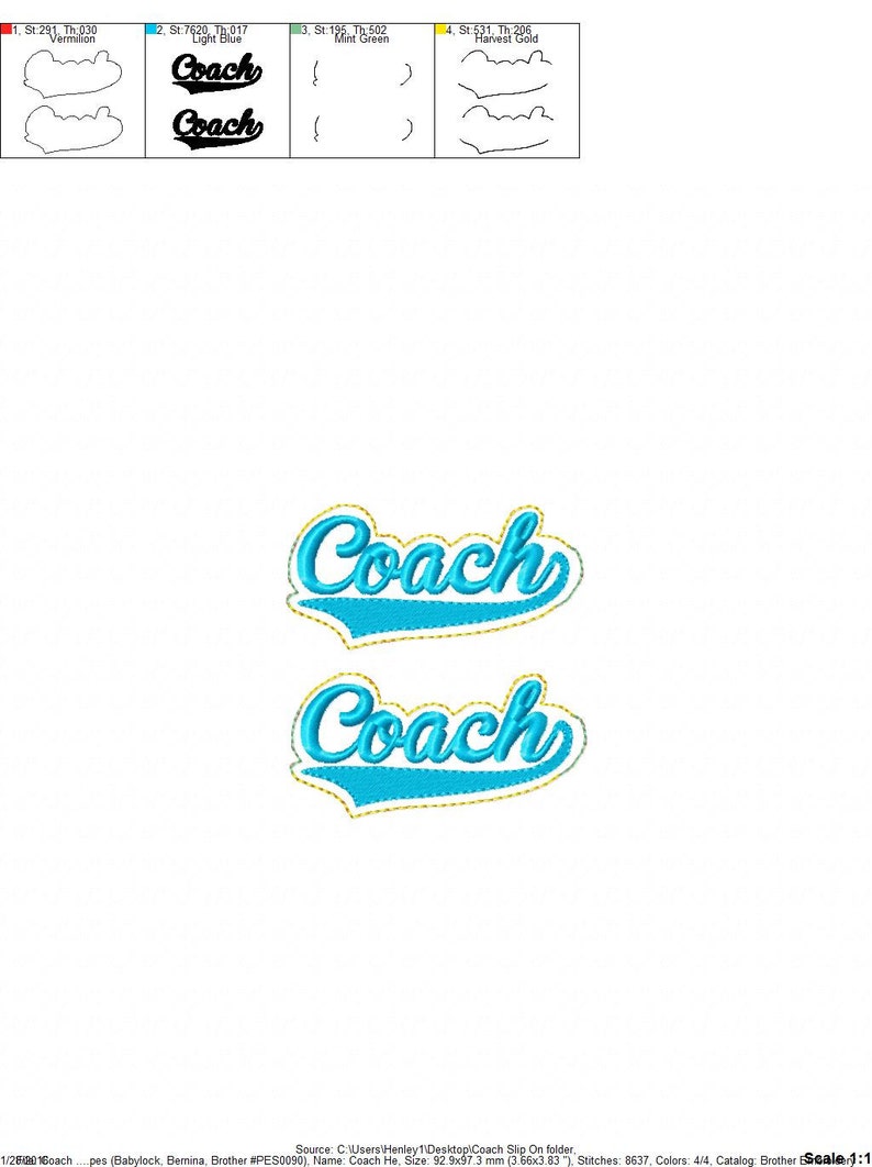 Coach Team Headband Slip on DIGITAL Embroidery DESIGN - Etsy