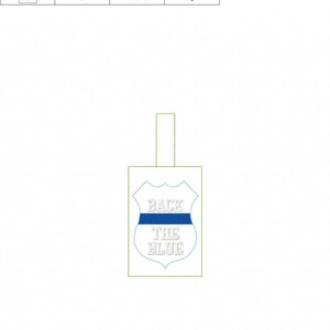 Back the Blue ID Badge - 5 X 7 Only - in the Hoop - DIGITAL Embroidery ...