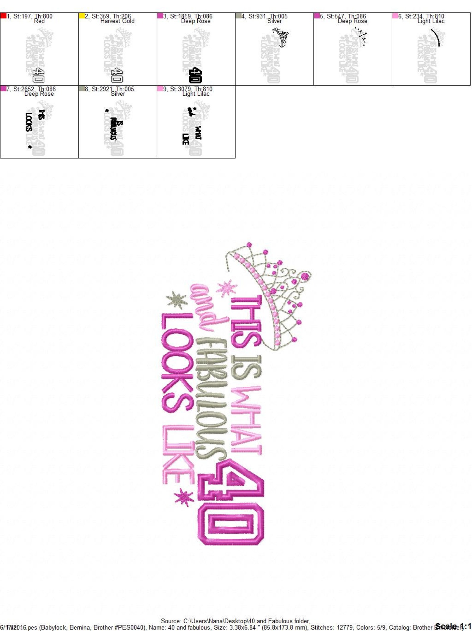 40th Birthday Tiara 40 and Fabulous Applique 3 Sizes - Etsy